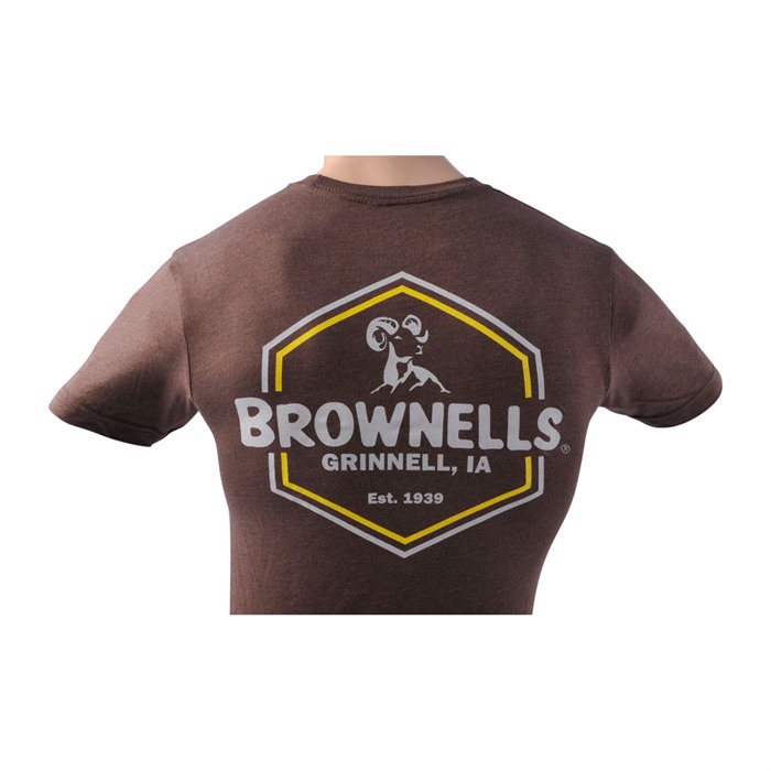 6 T-SHIRT BROWNELLS MENS TSHIRT ESPRESSO W/ HEX LOGO XS - Brownells Iberica